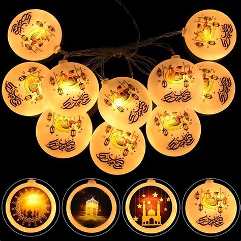 Ramadan Decorations Light Eid Mubarak LED String Light M LED Moon Star Castle Ramadan