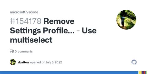 Remove Settings Profile Use Multiselect · Issue 154178