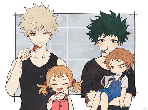 Midoriya Izuku Bakugou Katsuki Shimano Katsuma And Shimano Mahoro Boku No Hero Academia