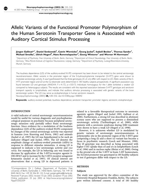 Pdf Allelic Variants Of The Functional Promoter Polymorphism Of The