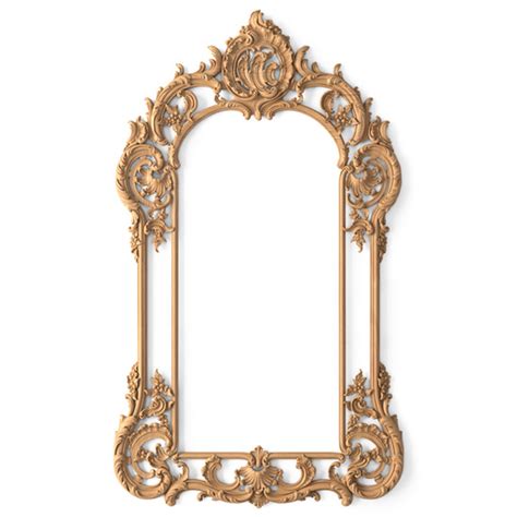 Oak Carved Large Fancy Frame Mirror With Acanthus Leaves Antique
