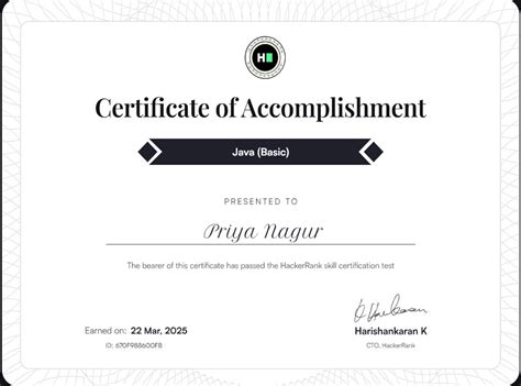 Java Codingjourney Hackerrankcertified Learningneverstops Priya