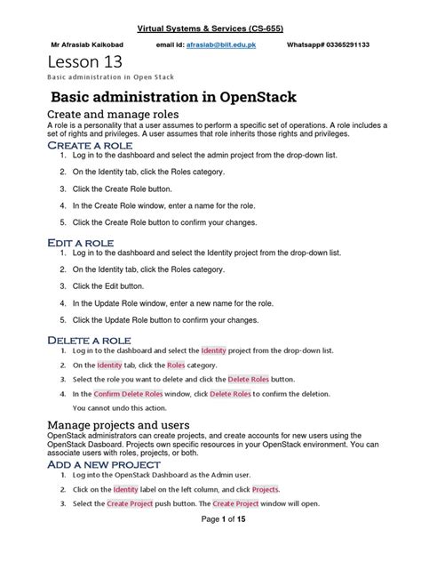 Lesson 13 Basic Administration In Openstack Pdf