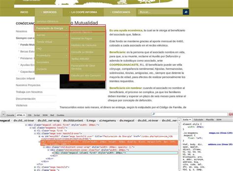 Ajustar El El Submenú Desplegable Con El Submenú A Que Corresponde