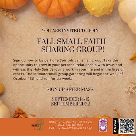 Fall Small Groups Instagram Post St Pius X Parish