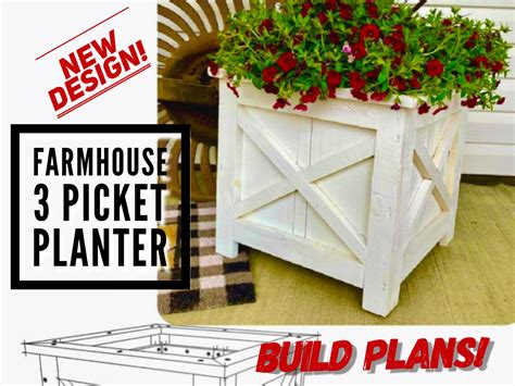 Farmhouse Three Picket Box Planter Plan — Matthew Peech Woodworking