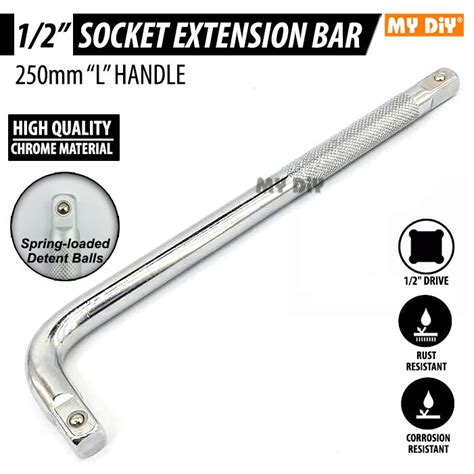 Mydiyhomedepot Chrome 12 Drive L Handle Extension Socket Sliding