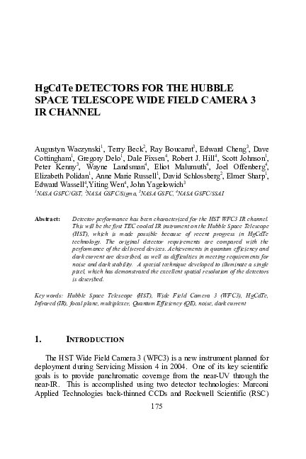 Pdf Hgcdte Detectors For The Hubble Space Telescope Wide Field Camera
