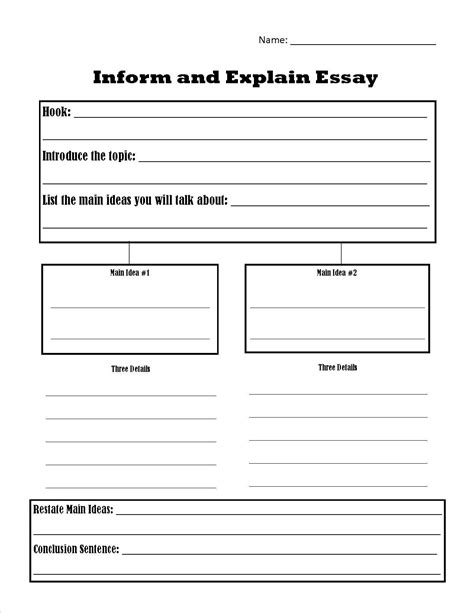 4th Grade Essay Writing Worksheets Inform And Explain Essay Expository