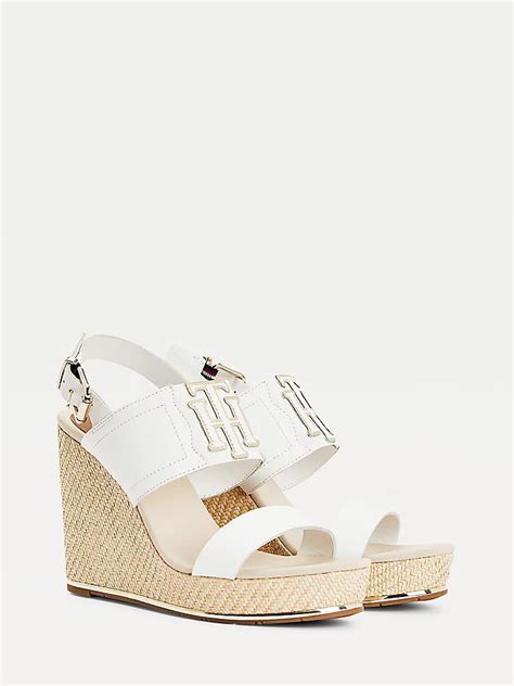 Sandaal In Espadrille Stijl Met Hoge Sleehak Wit Tommy Hilfiger