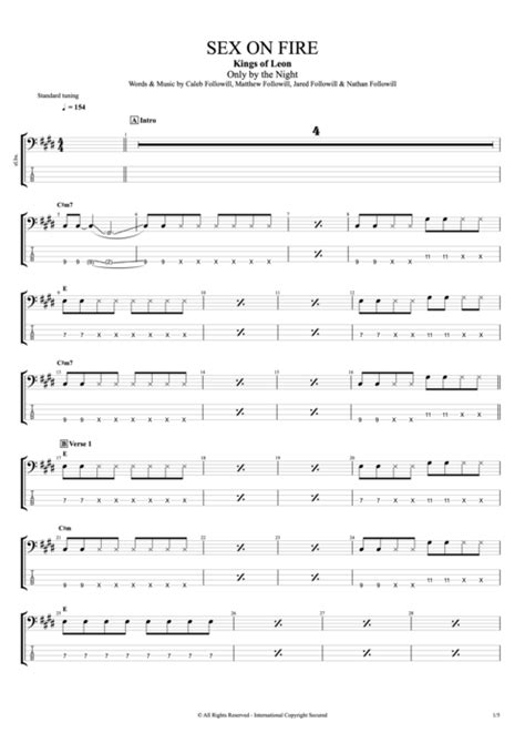 Sex On Fire Tab By Kings Of Leon Guitar Pro Full Score Mysongbook