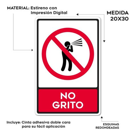 Señalamiento No Grito Señaletica Nom003 20x30 Meses Sin Intereses