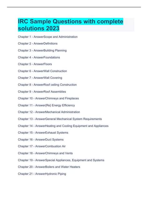 Irc Sample Questions With Complete Solutions 2023 Irc Stuvia Us