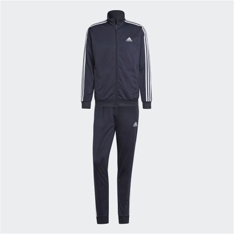 Adidas Basic 3 Stripes Tricot Tracksuit Blue Adidas Uk