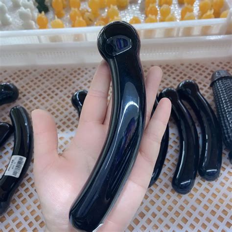 18cm 블랙 흑요석 요니 마사지 완드 매직 크리스탈 페이스 케어 즐거움 스틱 여성용 바디 마사지 케겔 운동 난로 케어 흑요석