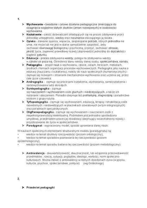 Pedagogika ogólna dr Tokarczyk Bar wykład Wychowanie świadome i celowe działanie Studocu