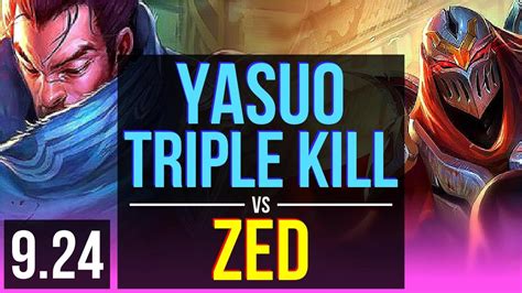 YASUO Vs ZED MID 5 Early Solo Kills Triple Kill KDA 17 3 7 Dominating NA Diamond V9