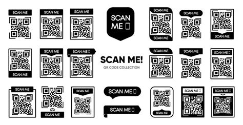 Qr 코드 템플릿 수집 결제를 위해 내 태그 스캔 Qr 코드 모형 바코드 스마트폰 Id 모바일 프리미엄 벡터