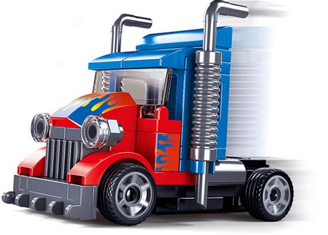 Power Bricks Pull Back Semi Truck Navy Shop