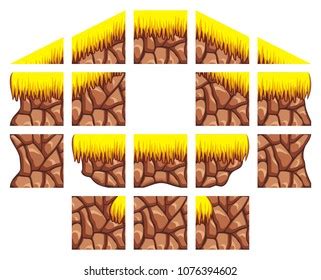 Game Tile Set Platform Creating D Stock Vector Royalty Free