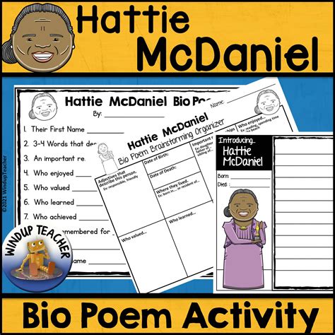 Hattie Mcdaniel Poem Writing Activity Classful