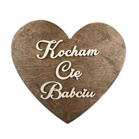 Tabliczka serce Kocham Cię Babciu do zdjęć Cena Opinie Zabawne
