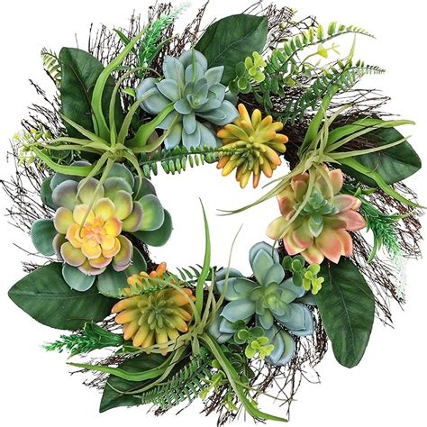 Valery Madelyn Künstliche Fleischig Blumenkranz groß Ø 45cm Türkranz