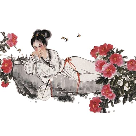 红楼梦插画人物湘云眠芍