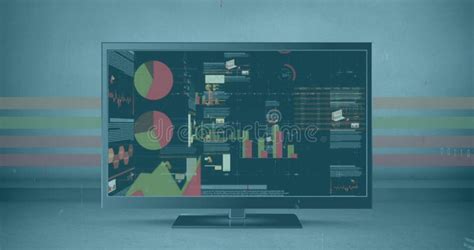 animation of digital interface and data processing over screen stock