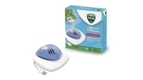 Vicks Vapors Portable Waterless Diffuser With 2 Menthol Pads Usb 1set