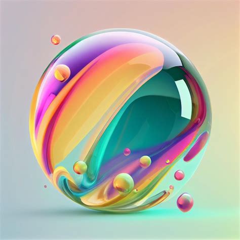 Premium Photo Bubble Abstract 3d Render Of Colorful Bubbles