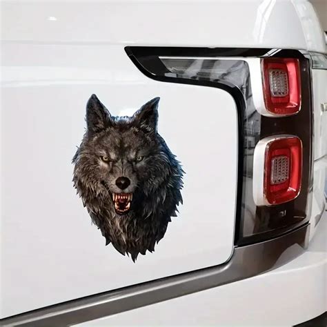 스티커 자동차 삼각형 유리 창 스티커 전면 및 후면 범퍼 스티커 자동차 장식 커버 흠집 스티커 늑대 Temu