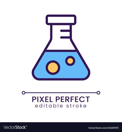 Conical Flask Pixel Perfect Rgb Color Icon Vector Image