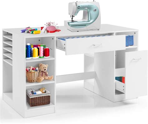 Casart Sewing Table With Storage Cm Craft Workstation With Enclosed