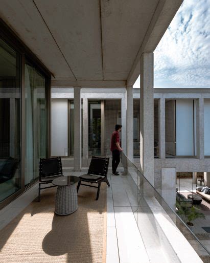 White Concrete House By Matra Architects Perches Above Lakes In Udaipur