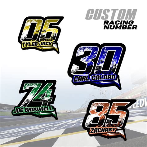 1 Piece Custom Car Racing Numbers Sticker Race Car Decal Autocross
