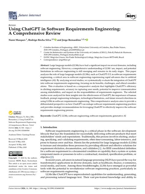 Using Chatgpt In Software Requirements Engineering Pdf