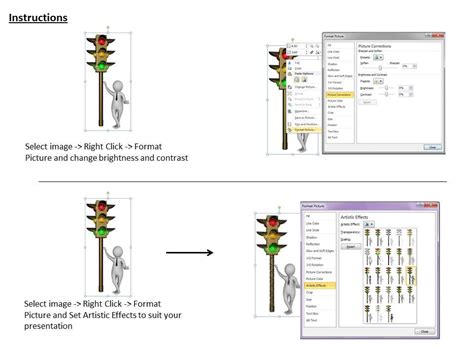 1113 3d man showing traffic lights ppt graphics icons powerpoint