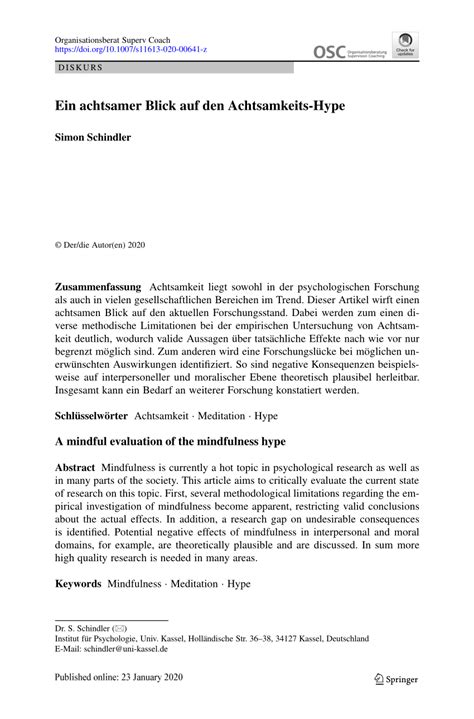 PDF Ein Achtsamer Blick Auf Den Achtsamkeits Hype A Mindful