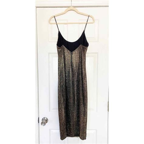 Alice Olivia Metallic Leopard Print Bodycon Dress 10 Gem