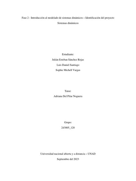 Fase 2 Sistemas Dinamicos Grupo 243005 120 Pdf Electricidad