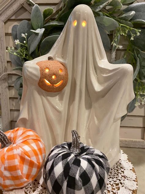 Halloween Ceramic Light Up Ghost On Mercari