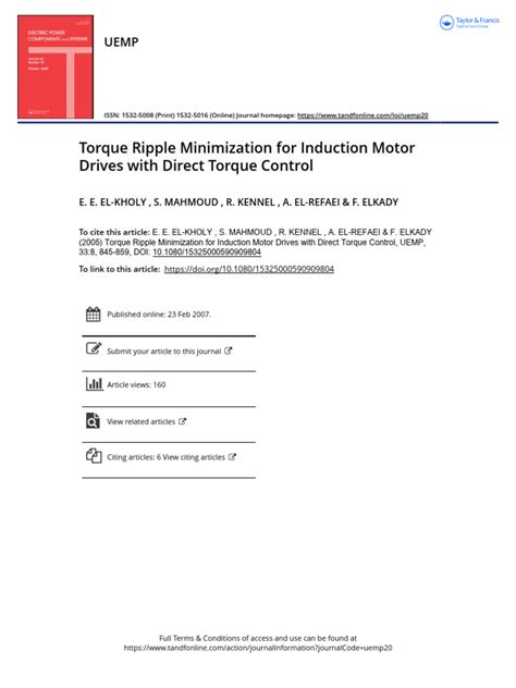 torque ripple minimization for induction motor drives with direct