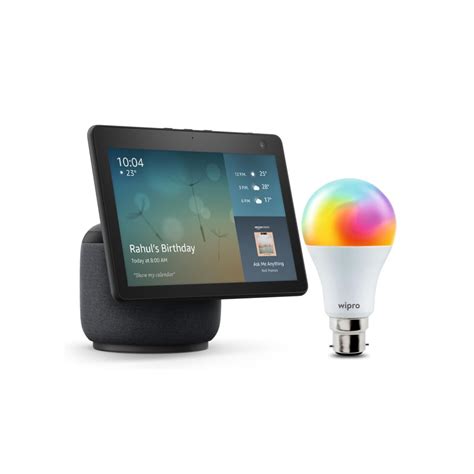 Buy Amazon Echo Show 10 With Wipro Simple Setup 9w Led Smart Bulb