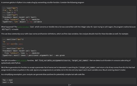 Solved A Common Gotcha In Python Is To Create A Bug By Chegg