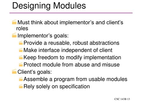 Ppt Module Modularization In Cc Specification And Implementation