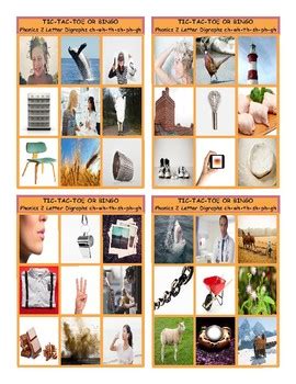 Phonics Letter Digraphs Ch Wh Th Sh Ph Gh Tic Tac Toe Bingo Game