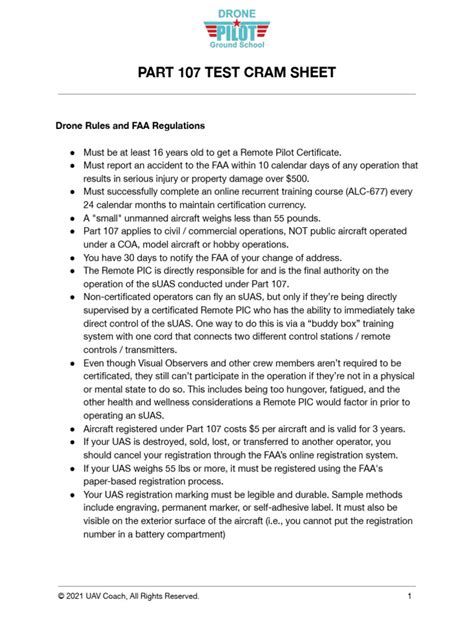 Cram Sheet Drone Pilot Ground School Pdf Cloud Thunderstorm