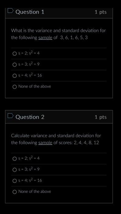 Solved For The Following Sample Of Scores Chegg