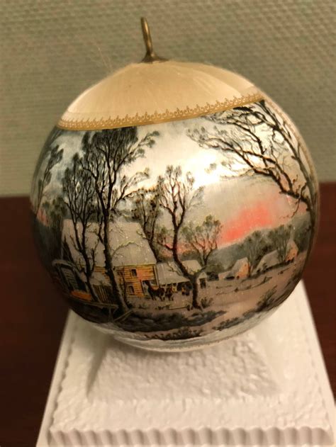 Vintage Collectible Ornaments Christmas Classics Hand Decorated Glass Satin Ornament Christmas